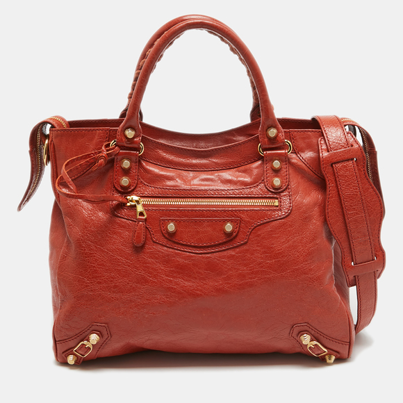 Balenciaga | Bags | Balenciaga Rust Orange Leather Rh Velo Bag | Poshmark